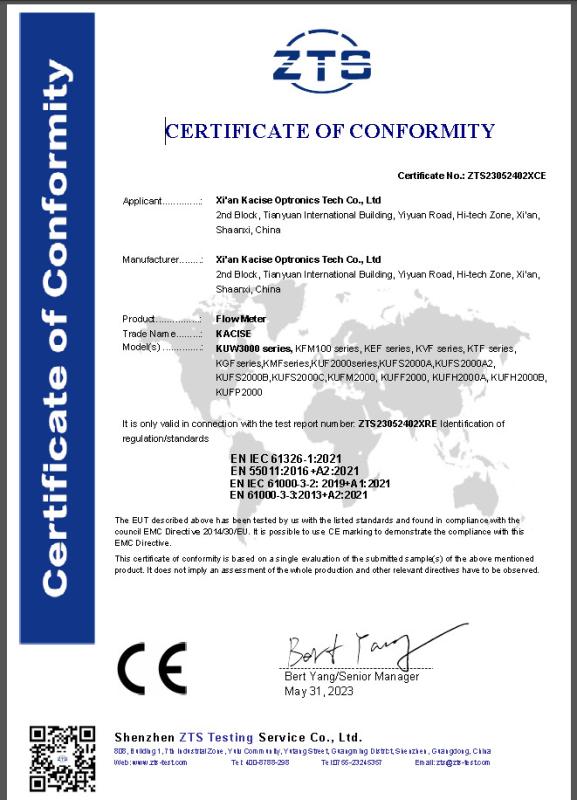 Certificate of Conformity - Xi'an Kacise Optronics Co.,Ltd.
