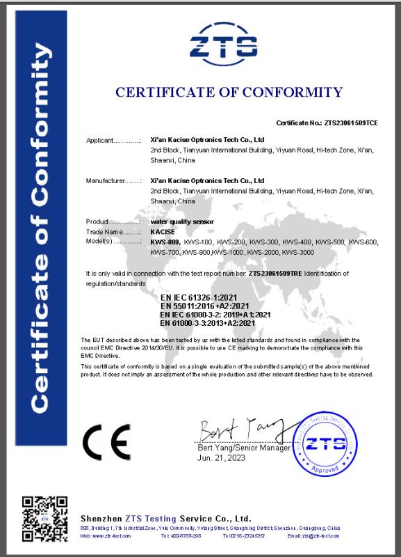 Certificate of Conformity - Xi'an Kacise Optronics Co.,Ltd.