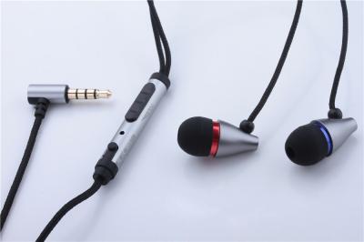 China metal earphone E1250 in-ear earphone fabric cable in line-control headset portable earphone, earbud for mobile phone for sale