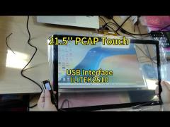 21.5 Inch 16:9 Multi Touch PCAP Screen With 10ms Response Time Tempered Glass Cover Lens
