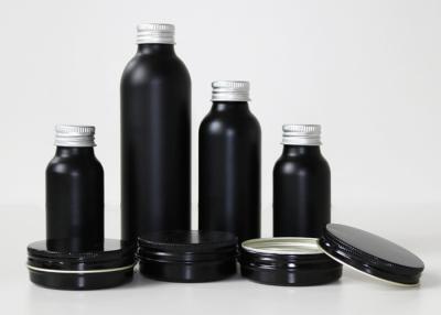 Cina Bottiglie cosmetiche su ordinazione di alluminio nere 100ml per la lozione della cera dei capelli in vendita