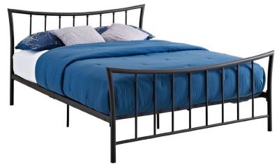 Cina Letto a grandezza naturale del ferro antico con il Footboard & la testata, del ferro battuto letto matrimoniale nero stabile in vendita