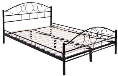 Cina Letto nero durevole della pagina del metallo/letto pagina d'acciaio con la mobilia contemporanea della camera da letto della stecca di legno in vendita