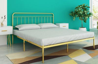 中国 プラットフォーム ベッド フレーム/Bedの頭板が付いている現代様式の鉄のベッドに金属をかぶせて下さい 販売のため