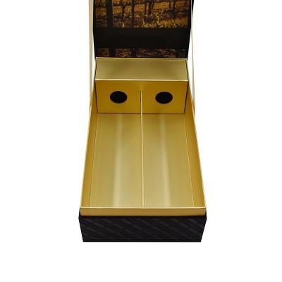 중국 로고 뚜?? 기본 와인 상자 포장 2 병 UV 코팅 매트 라미네이션 판매용