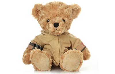 China O vestido de revestimento do algodão de enchimento de 100% PP senta o presente de aniversário enchido 30CM das bonecas do urso de peluche do luxuoso à venda