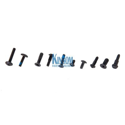 China SS 304 countersunk hex head machine screws with blue nylon patch sandblasting blackeing coating for sale