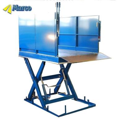 China Hydraulische laaddocklifttafel met tweelingboombarrière, laadklappen en handgrepen Te koop