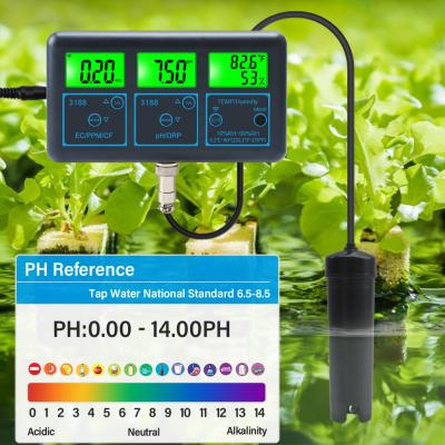 중국 WiFi Tuya 앱 디지털 다기능 PH 미터 7-in-1 PH EC ORP TDS RH% CF 온도 온라인 테스터 수질 분석기 판매용