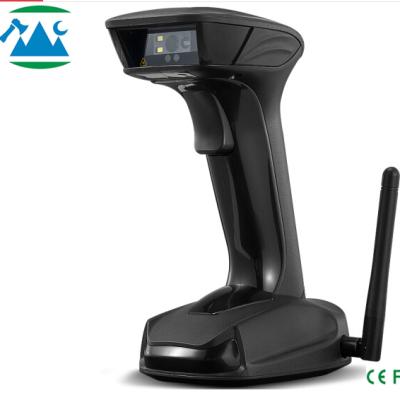 Cina KC-2503 No.7 2d Shape Supermarket 433MHZ Barcode Reader Black Wireless Price Barcode Scanner Handheld Black With Charging Base A4 Size in vendita