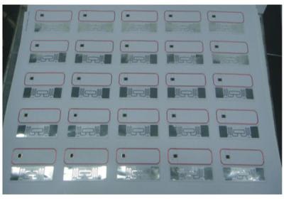 Cina AL su ordine del chip di LF RFID dell'etichetta astuta doppia dell'intarsio che incide disposizione 5 * 5 in vendita