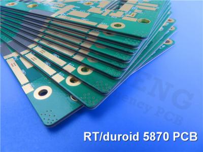 중국 Rogers RTduroid 5870 high frequency PCB 2-layer 0.127 mm (5mil) with bare copper|ENIG|Immersion Silver|Immersion Tin 판매용