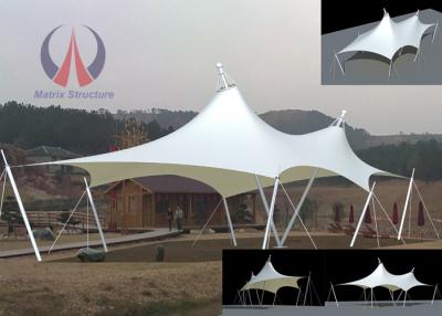 Cina Strutture dell'ombra del patio della membrana del cavo, strutture contemporanee dell'ombra del tetto d'acciaio per il quadrato in vendita