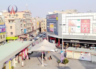 Cina Più grande tetto di tensione del parasole del tessuto di architettura della struttura del lavoro d'acciaio dello spazio per la plaza in vendita