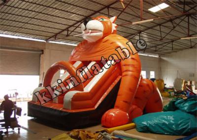 Cina Gli affitti asciutti degli scivoli gonfiabili della tigre divertente/scivolo gonfiabile dell'interno liberano il ventilatore in vendita