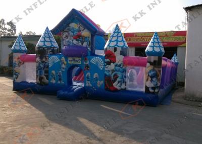 Cina Castello gonfiabile dei buttafuori di Puffi popolari/trampolino di salto gonfiabile in vendita