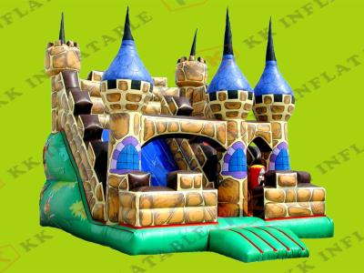 Cina Tela cerata di salto gonfiabile del PVC di Playland 0.55mm dello scorrevole del castello dell'impresa di noleggio in vendita