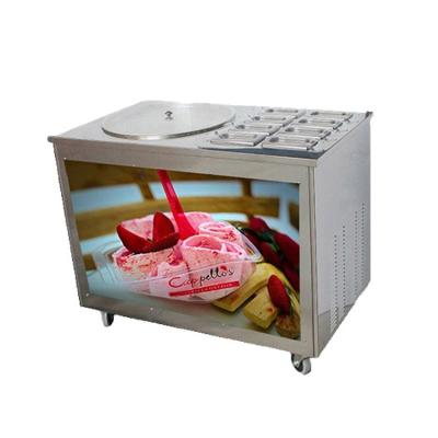 China Ce Certification Commercial Single Pan Stainless Steel Thai Fried Roll Ice Cream Machine for sale