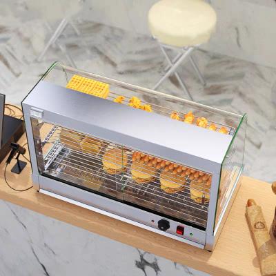 China Commercial Deli Display Hot Food Display Cabinet Curved Glass Pastry Warmer for sale