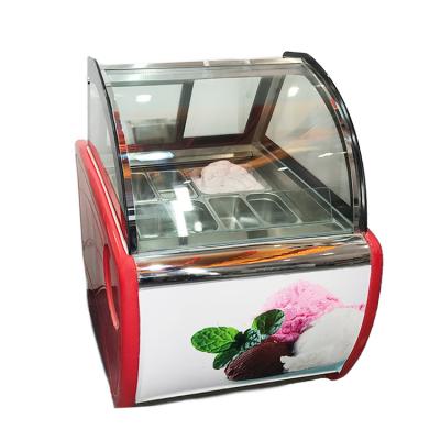 China New Design 8 Trays Commercial Ice Cream Gelato Display Freezer With Defrost System and Lighting for sale