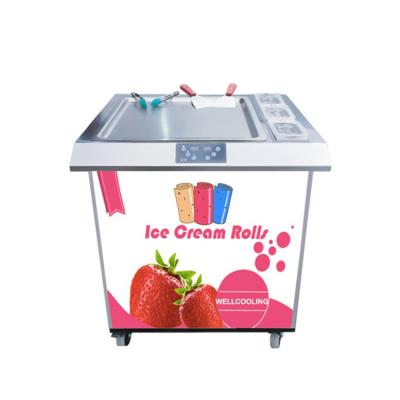 China Commercial Type Square Pan Roll Yogurt Machine / Fried Ice Cream Roll Machine for sale