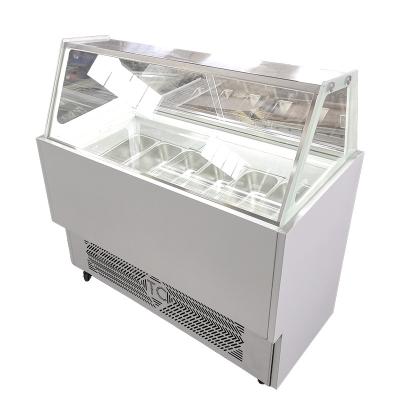 China Customized Commercial Glass Gelato Display Freezer Showcase Ice Cream Display Freezers Price for sale