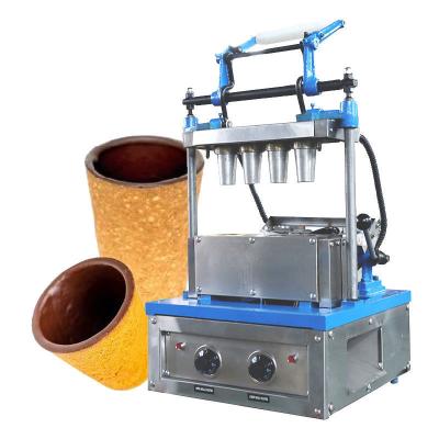 China Commercial Electric Biscuit Tea Cone Cup Baker Waffle Cup Maker Edible Coffee Cup Making Machine for sale
