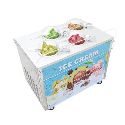 China Commercial Ice Cream Vertical Display Cabinet With Pulley Movable Italian Gelato Machine Cabinet for sale