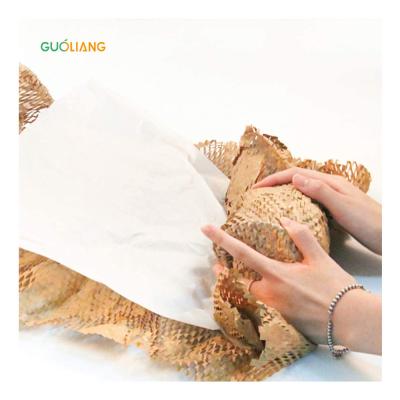 China Recyclable Custom Size Multicolor Honeycomb Packaging Paper Pink Honeycomb Cushion Paper Roll Green Honeycomb Kraft Paper for sale
