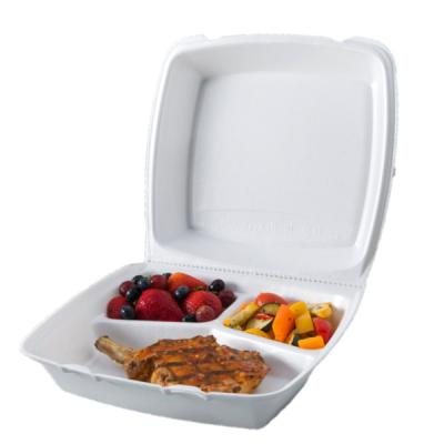 China Eco-Degradable 9-inch PLA Take out Food Box Clamshell Container for Sushi Pizza Sandwich Noodles Hamburger Embossing Printing for sale