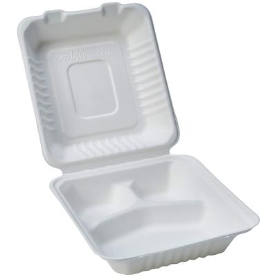 China Degradable PLA Foam 3cp Take Away Food Packaging Disposable Lunch Box for sale