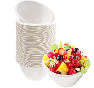 China Custom Paper Bowl White Color 100% Sugarcane Food Tray Bio-product Paper Hot Soup Container for sale