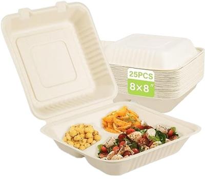 China 2 3 4 Compartment to Go Takeaway Packaging Biodegradable Take Away Paper Food Container with Bio Lid for sale
