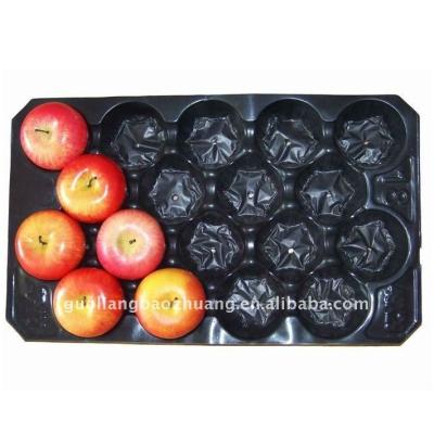 China Black Plastic Apple Fruit Packaging Tray PP Fruit Tray Liner for Manufacturer for sale