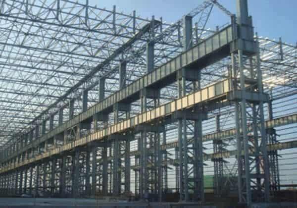 Steel structure warehouse exterior view