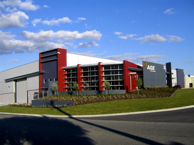 Steel structure workshop interior view