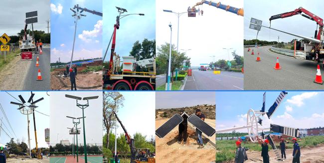 Construction site of solar street light project