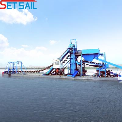 China 1.4m*1.2m-2.6m*1.2m Tamaño de la pantalla del tambor excavadora de minería de cubo para la extracción de oro en el río en venta