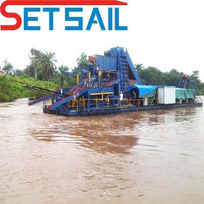 China Dredger de mineração terrestre com agitação de tambor de ouro à venda