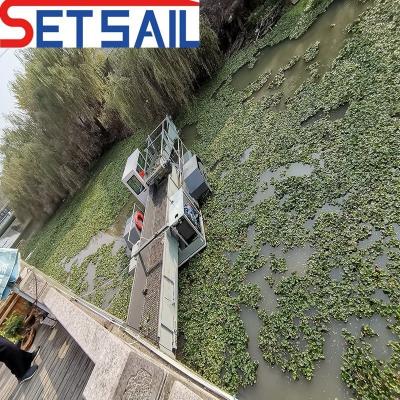 Cina Sistema di funzionamento automatico Raccoglitore galleggiante per erbacce Larghezza dello scafo 3m-7m Pulizia dell'acqua in vendita