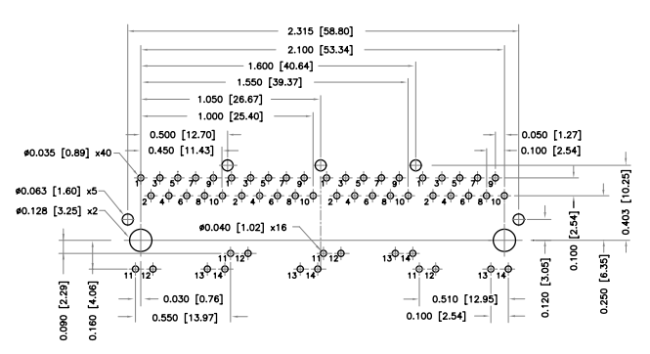 HFJ14-1G01ER-L12RL RECOMMENDED P.C.BOARD PATTERN