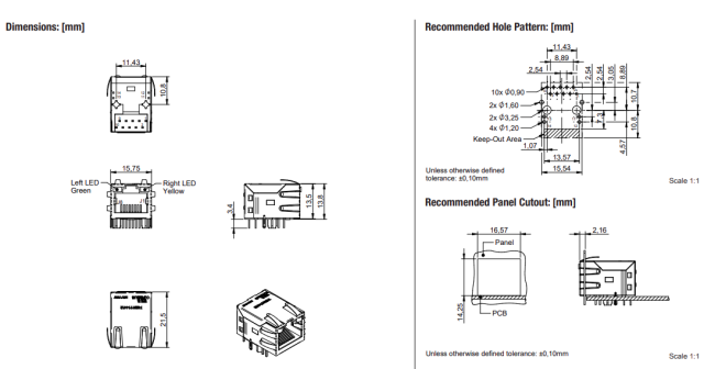 74991114412 Datasheet WE-RJ45 LAN Transformer