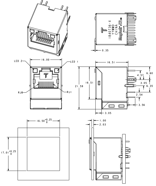 10/100 Base-T RJ45 Connector