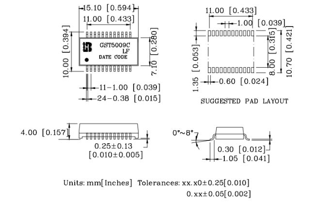 GST5009C LF LAN Transformer Datasheet