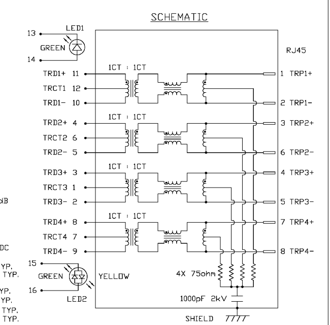 0826-1K1T-23-F Magjack Datasheet