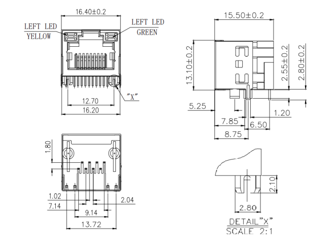 HC-WK88-H16-DB RJ45 Conenctor Datasheet