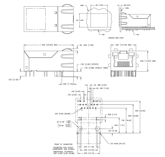JK0-0177NL RJ45 Connector Datasheet - Mechanical