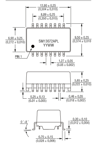 SM13072APEL Datasheet Product Dimensions