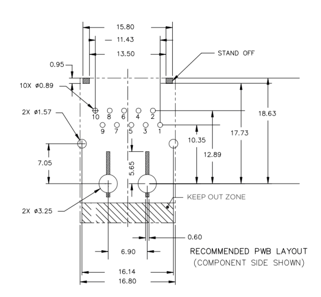 JXF0-5010NL 5GBase-T RJ45 Connector Datasheet-Recommended PWB Layout