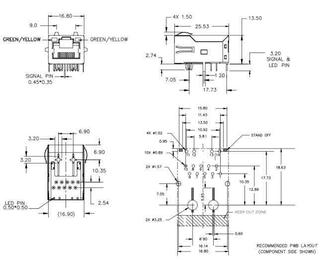 JXF0-2511NL Datasheet - Mechanicals